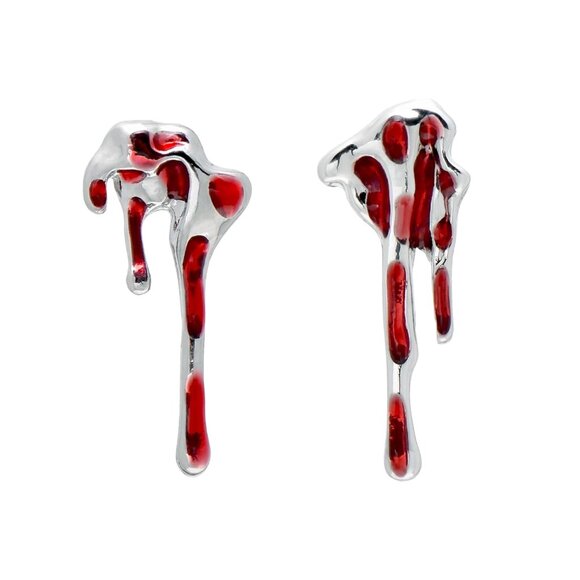 Other | Dripping Blood Earrings Studs Bloody Horror Costume Dress Up ...